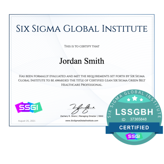 Healthcare Green Belt Certification - Lean Six Sigma Healthcare