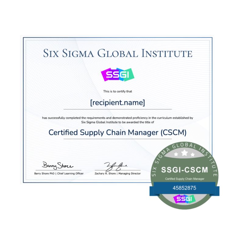 Supply Chain Management Certification | SSGI-CSCM