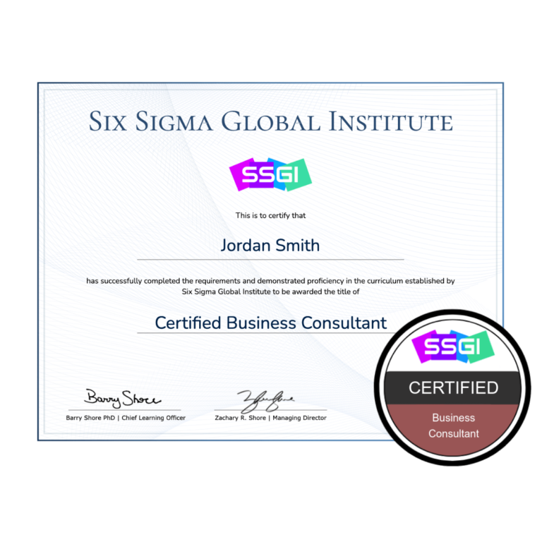 Business Consultant Certification with Training - SSGI Online Course