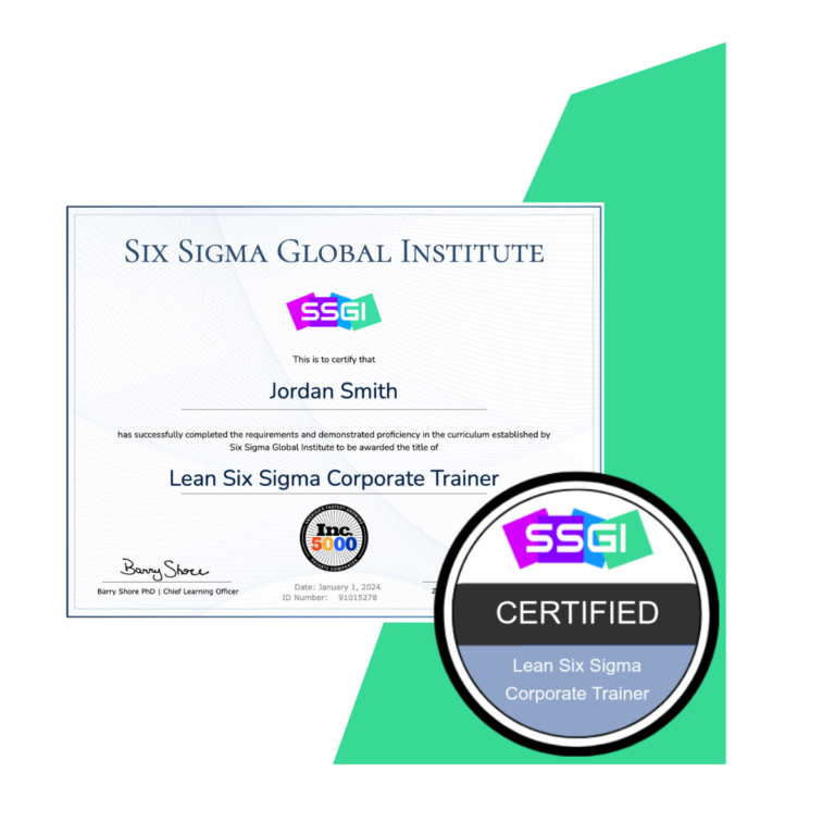 Lean Six Sigma Corporate Trainer Certification | SSGI Career Track